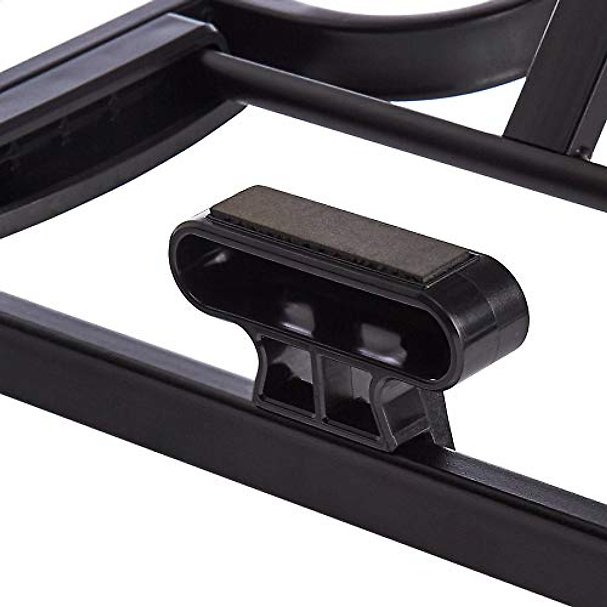 Amazon Basics Rectangular 5-Level Adjustable/Portable Electronic Standing Computer Desk Converter, Wood Surface, 18 Inch, Black