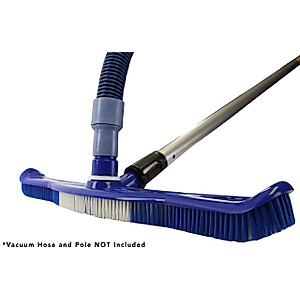 20-Inch Plastic Pool Vacuum Brush | Perfect for Cleaning Your Pool Wall | Compatible with Standard Telescoping Poles | Light Weight with Strong Nylon Bristles
