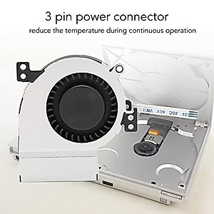 Jopwkuin Game Internal Cooling Fan, Replacement Sturdy Easy to Install 9W Cooling Fan 3 Pin Power Connector for Game Console