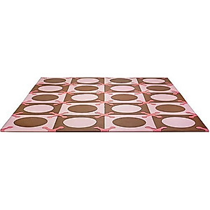 Skip Hop 20 Piece 70"x56" PlaySpot Floor Mat, Pink/Brown (Discontinued by Manufacturer)