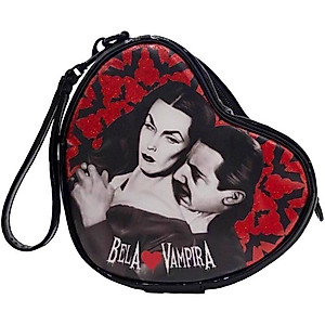 Bela Loves Vampira Mini Heart Wristlet Purse Kreepsville 666 Horror Fashion Bag