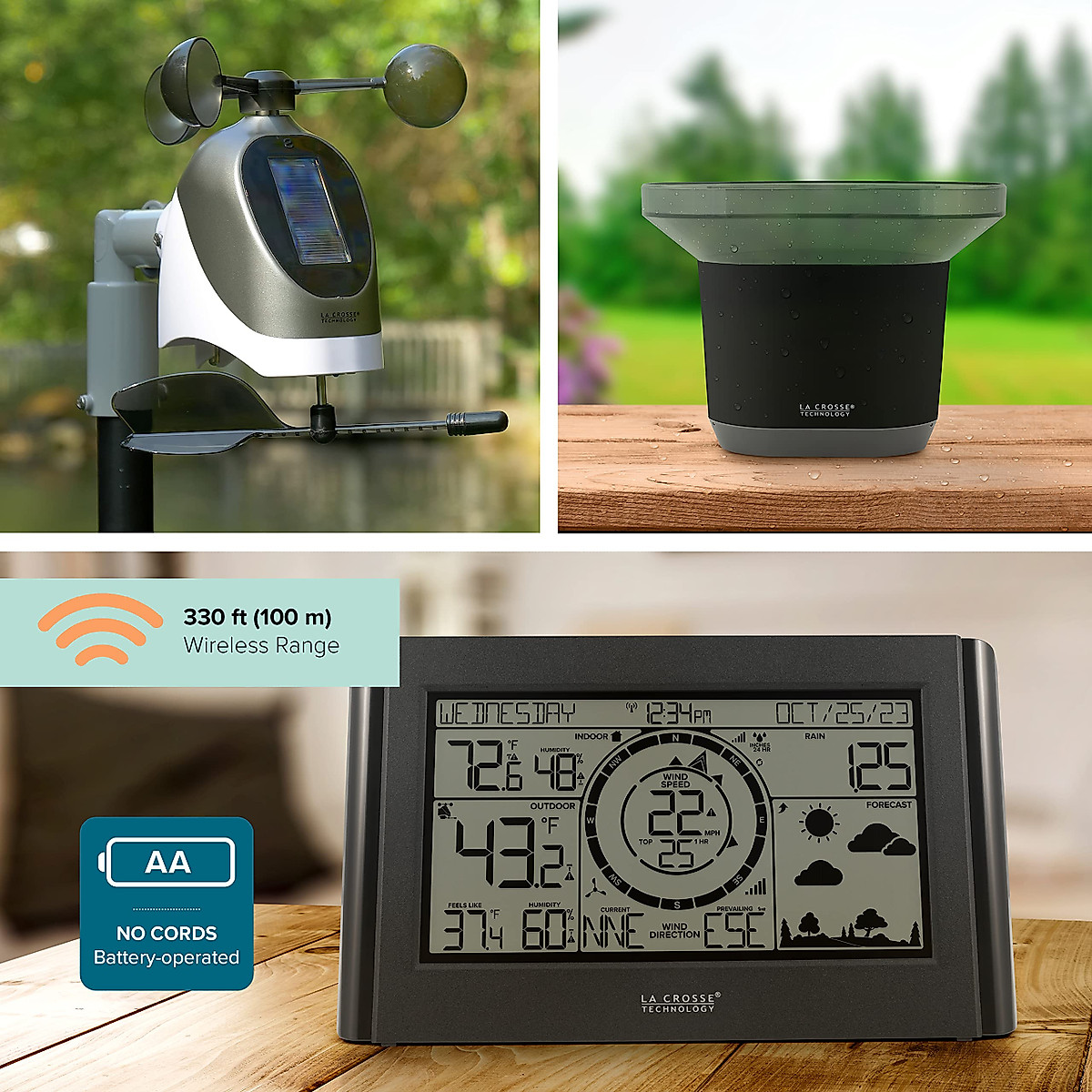 La Crosse Technology 328-96087-INT Black & White Professional Weather Station