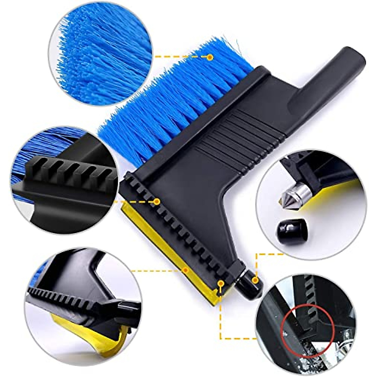 Car Snow Brush Removal Extendable with Ice Scraper and Ice Breaker Detachable Snow Mover for Car Auto SUV Truck Windshield Windows