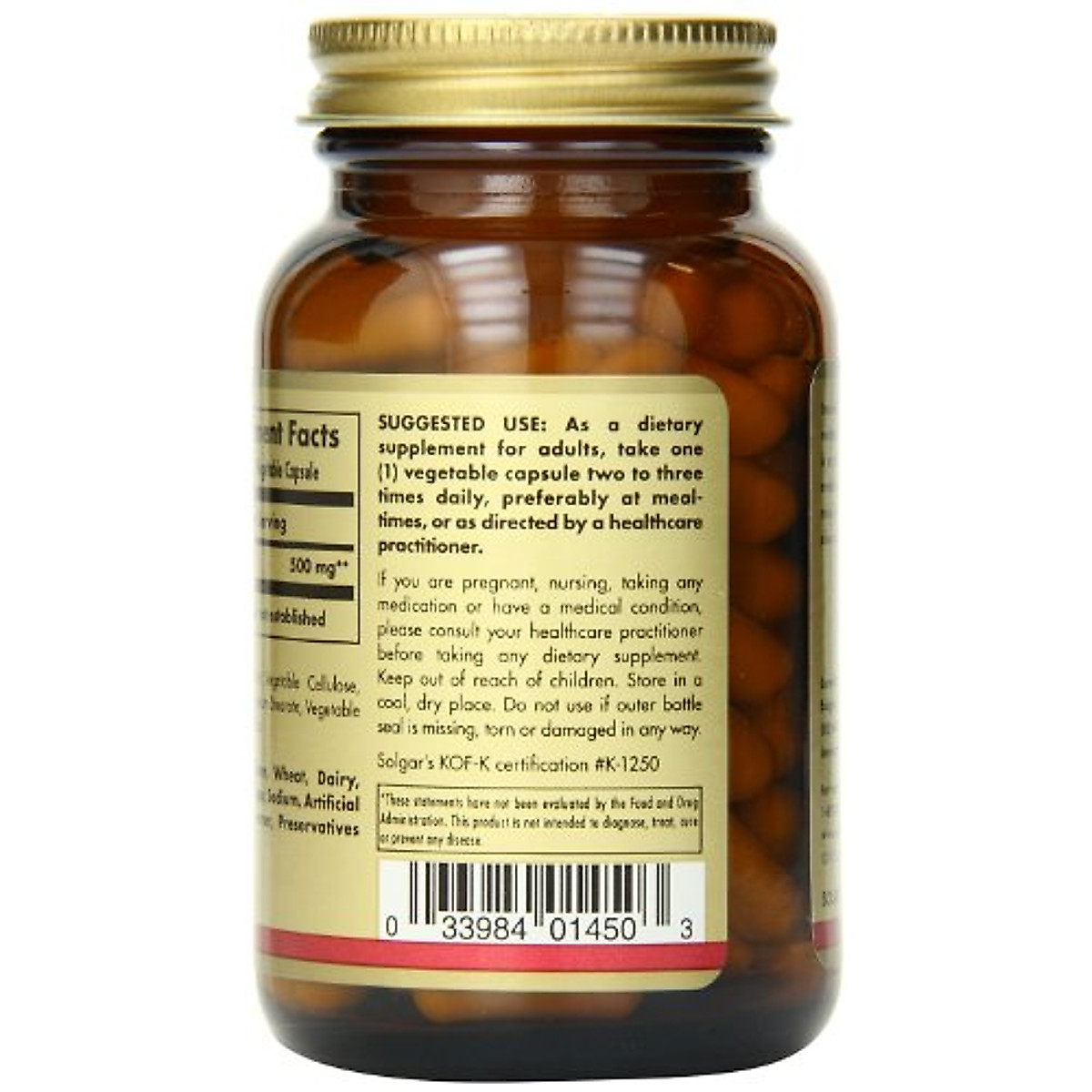 Solgar Inositol Vegetable Capsules, 500 mg, 100 Count