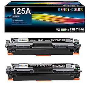 125A Black Toner Cartridges Replacement for HP 125A CB540A for Color Laserjet CM1312 MFP Series,Color Laserjet CP1215, CP1515, CP1518 Series Printer Ink (2 Pack )