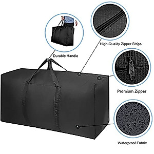 Extra Large Moving Bags with Strong Zippers & Carrying Handles, Storage Bags Storage Totes for Clothes, Moving Supplies, Space Saving, Oversized Storage Bag Organizer for Moving, Traveling (2 Pack)