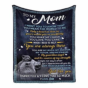 InterestPrint Personalized Love Blanket Throw to My Mom from Daughter & Son, Mother's Day Blanket Gift I am Truly Blessed for Having a mom just Like You Blanket