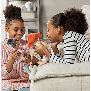 DEMDACO Beautiful Black Haired Girl 14 inch Plush Polyester Fabric Stuffed Doll Toy