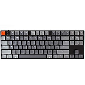 Keychron K13 87 Key Ultra-Slim Wireless Bluetooth/USB Wired TKL Tenkeyless Mechanical Gaming Keyboard, RGB LED Backlit Low Profile Blue Switches for Mac Windows, N-Key Rollover, Version 5