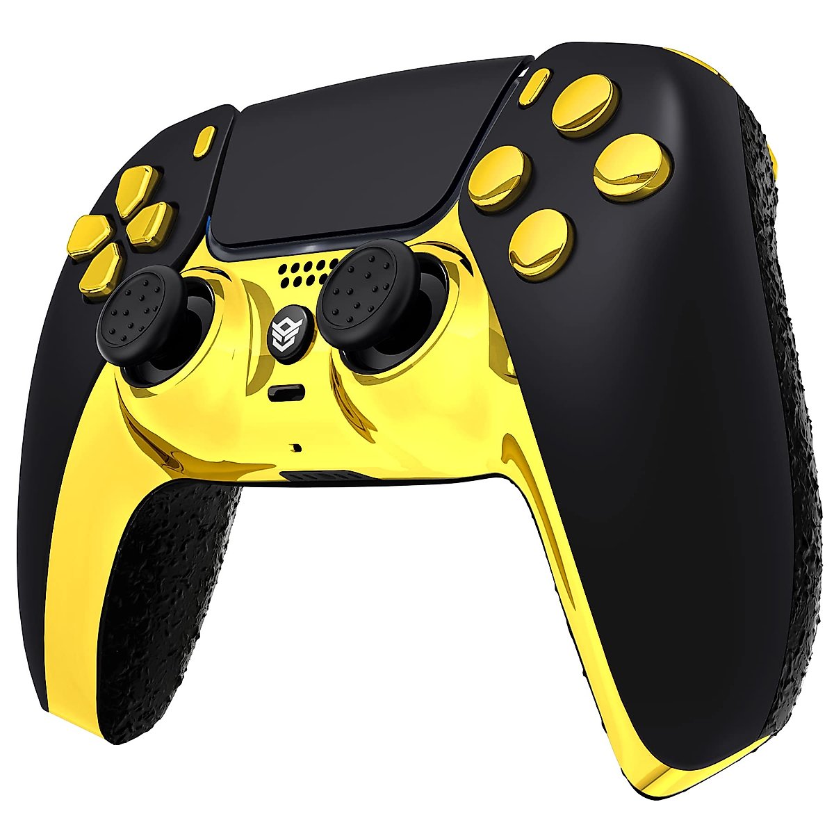 HEXGAMING Customizable Rival Controller 2 Remap Paddles & Replaceable Thumbsticks & Flashshot Compatible with ps5 Pro Custom Controller PC Wireless Esports FPS Game Controller - Black Gold
