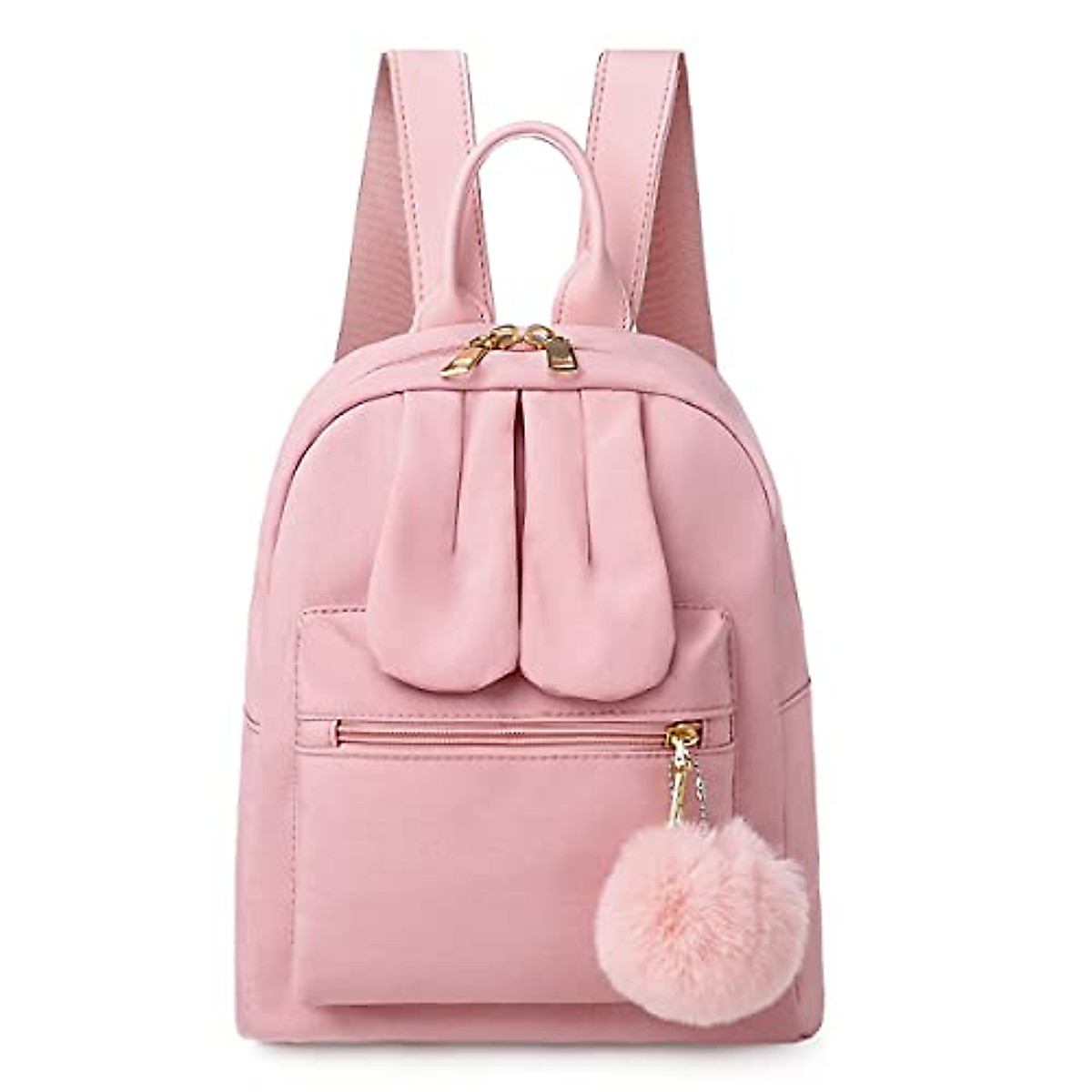 ZFOFLIK Bunny Backpack for Gilrs,Mini Purse Backpack Cute Kawaii Backpack Small Bunny Purse backpack with Plush Pendant(Pink)