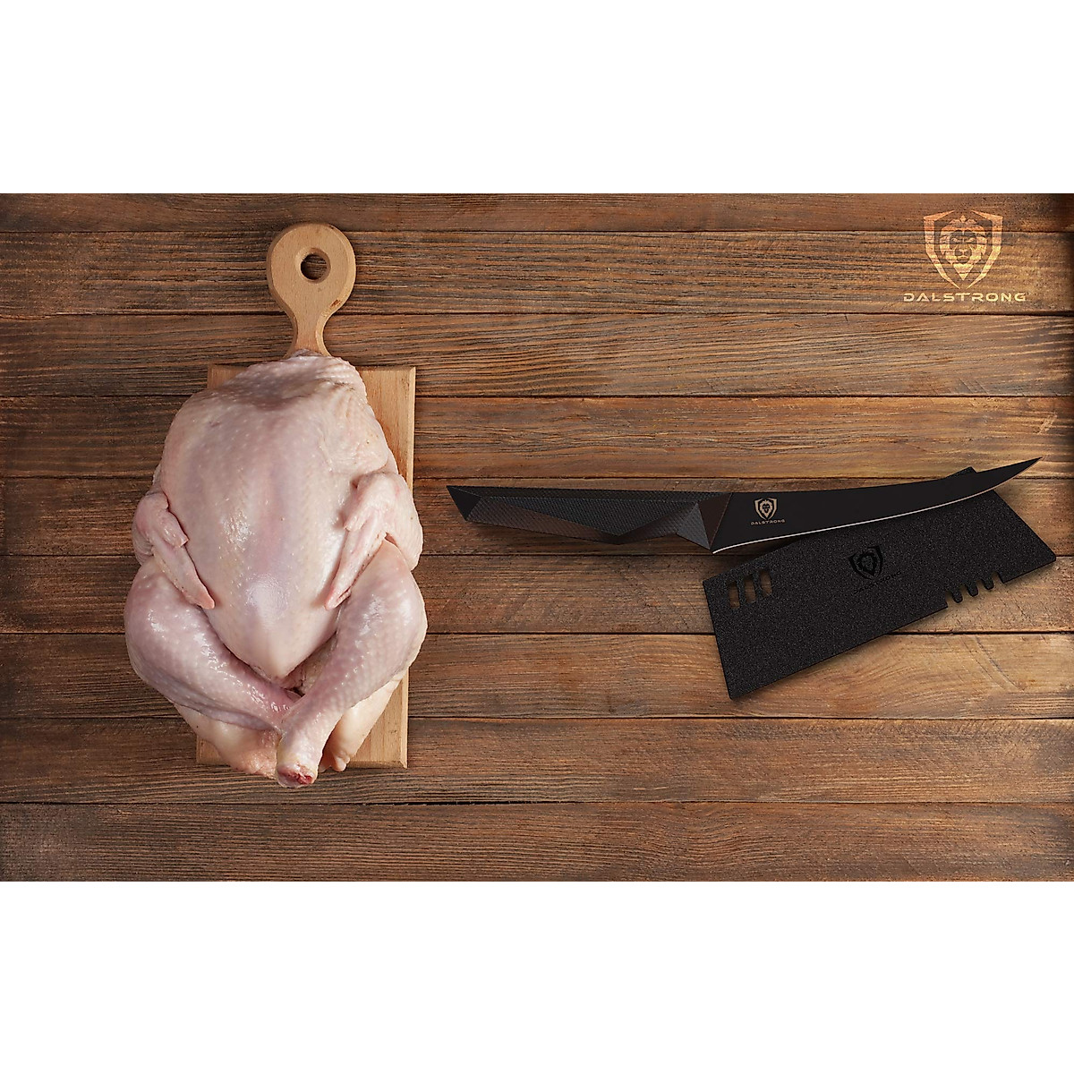 Dalstrong Curved Boning Knife - 6 inch - Shadow Black Series - Black Titanium Nitride Coated - High Carbon 7CR17MOV-X Vacuum Treated Steel - Kitchen Knife - Fillet Knife - Sheath - NSF Certified