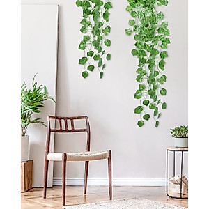 Omldggr 3 Pieces Artificial Hanging Ivy Vine Artificial Hanging Plants Artificial Plants Vines for Indoor Outside Home Garden Office Decor