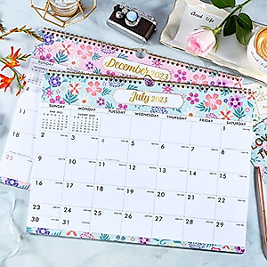 2023 Wall Calendar - Wall Calendar 2023, Janaury 2023-December 2023, 12 Months Calendar with Julian Date, 15 x 12 Inches, Twin-Wire Binding, Suitable for Hanging on the Wall, Large Blocks and Julian Dates, Flower design, Good Decorative Effect