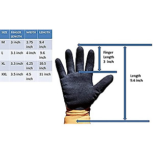 G & F 1528L GripMaster Cold Weather Outdoor Work Gloves, Winter Driving Gloves, Micro-Foam Latex Double Coated, heavy Duty, Large, 1 Pair, Orange