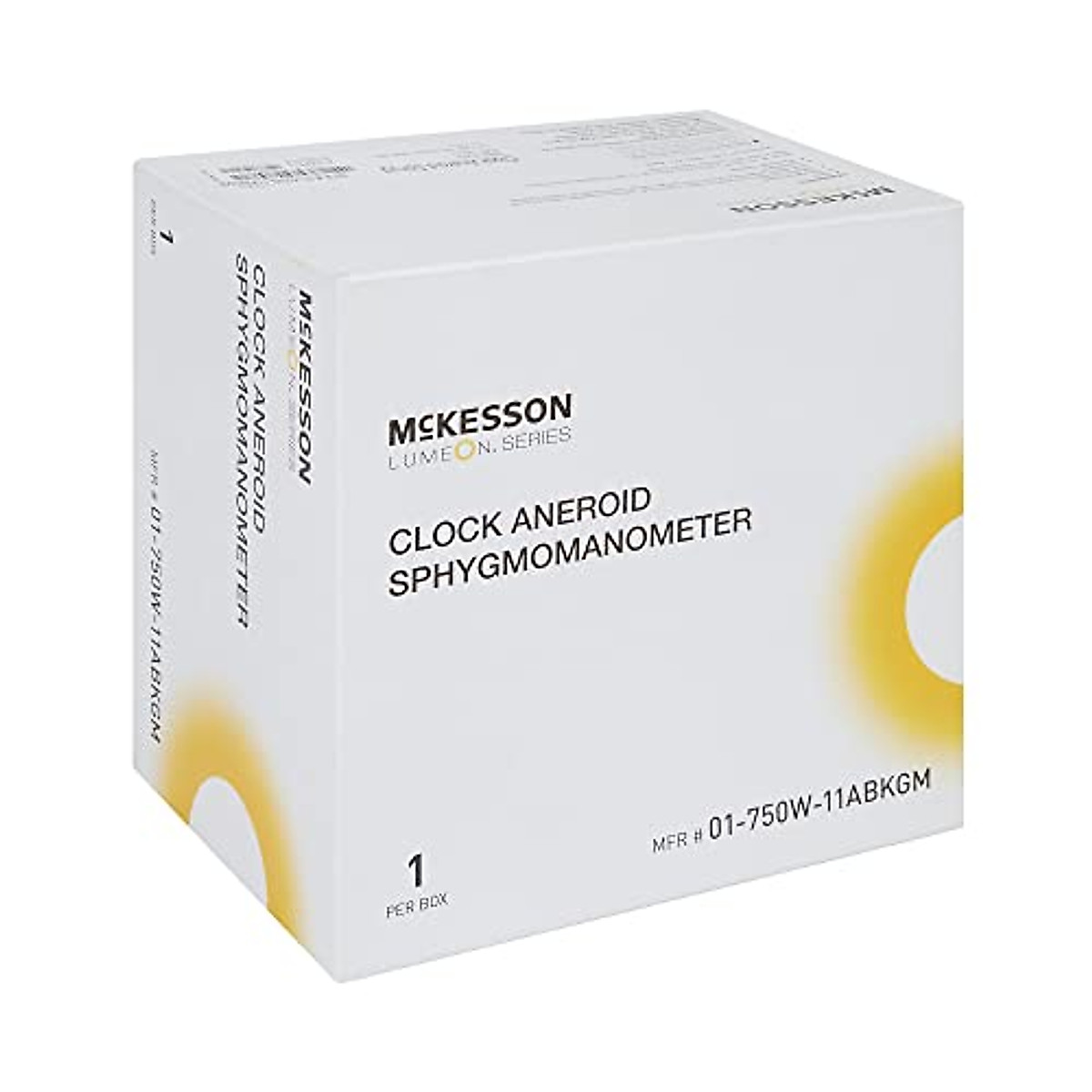 McKesson LUMEON Clock Aneroid Sphygmomanometer, Blood Pressure with Cuff, Wall Mounted, Black, Adult Medium, 12 Count
