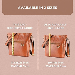 Genuine Leather Shoulder Crossbody Bags for Women Trendy, Adjustable Strap Large Crossbody Saddle Bag, Travel Handbag, Women's Leather Purses and Handbags, Brown Cross body Purse Phone Wallet