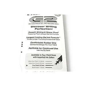 PILOT G2 Premium Refillable & Retractable Rolling Ball Gel Pens, Fine Point, Black Ink, 2-Pack (31031)