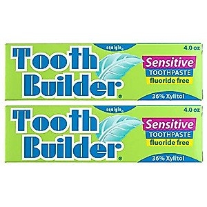 Squigle Tooth Builder SLS Free Toothpaste (Stops Tooth Sensitivity) Prevents Canker Sores, Cavities, Perioral Dermatitis, Bad Breath, Chapped Lips - 2 Pack
