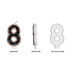 2.8" Blue Black Glitter Number Candles-Many Colors 37th 73rd Birthday Gifts Birthday Decorations Birthday Candles Numbers Happy Birthday Candles for Cake 2 Candle for Women for Men (Blue Black)