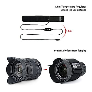 USB Lens Warmer, Lens Dew Heater Strip with Temperature Regulator, Condensation Prevention for Telescopes Camera DSLR Lens Telescope Eyepieces Less Than 3.15 inch (80mm) in Diameter