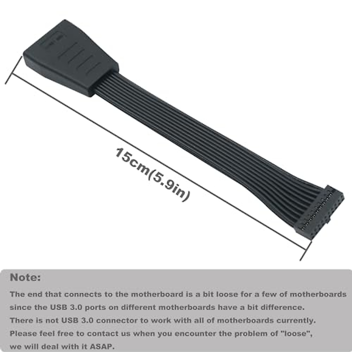 COMeap (2-Pack) USB 3.0 Header Extension Cable, Small Mini USB 3.0 19/20 Pin Internal Adapter for Motherboard 5.9-inch (15cm)