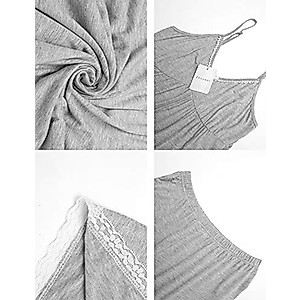 Ekouaer Women's Sleepwear Tank Pj Set Lightweight Sleeveless Top and Capri Pajama Set Grey XL