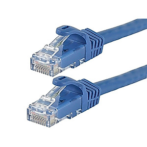 Monoprice Cat6 5ft Blue Patch Cable UTP 24AWG 550MHz Pure Bare Copper Snagless RJ45 Flexboot Series Ethernet Cable