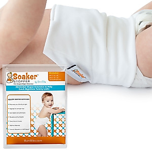 Soaker Stopper Diaper Extender - Washable & Reusable Diaper Extension for Disposable Diapers and Cloth Diapers | Leakproof Diaper Cover Prevent Nighttime Leaks (White, Size 1 (14-20 Inch Waist))