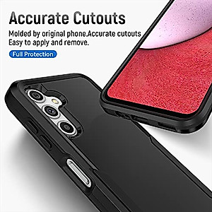 Warsia for Galaxy A14 5G Phone Case,Samsung Galaxy A14 5G Case with Screen Protector,Heavy-Duty Tough Rugged Shockproof Protective Phone Case for A14 5G, Black