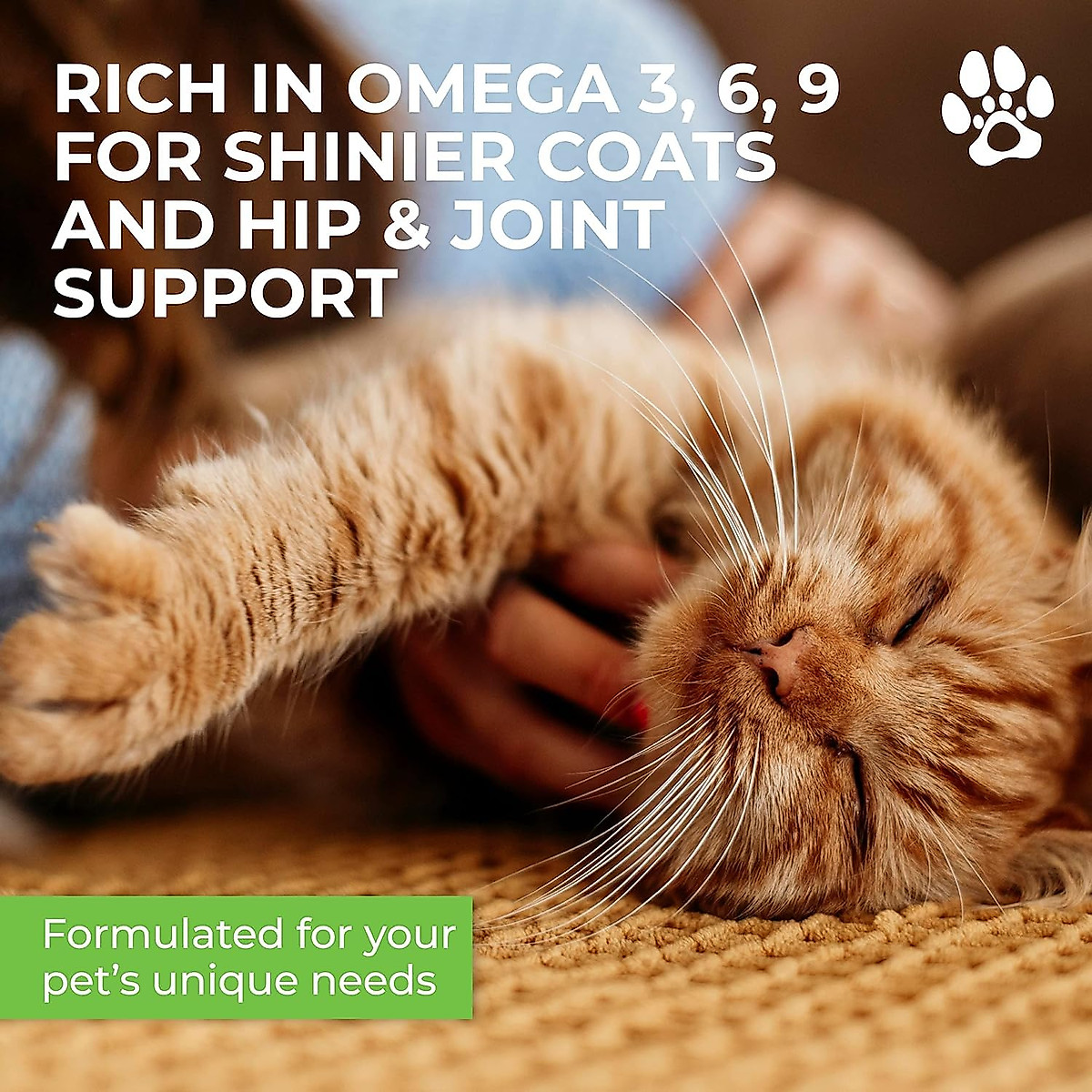 Pawsome Products® Calming Hemp Oil for Dogs & Cats | Stress & Anxiety Relief Supplement | Hip & Joint Support | Healthy Skin | Omega 3, 6, 9 | Dog Multivitamin with Vitamin C, A, B, D, E | 30 ml