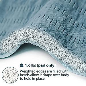 Weighted Heating Pad Fast Heated Technology for Back/Waist/Abdomen/Shoulder/Neck Pain and Cramps Relief - Moist and Dry Heat Therapy with Auto-Off Hot Heated Pad by GOQOTOMO (12 * 24", Green)