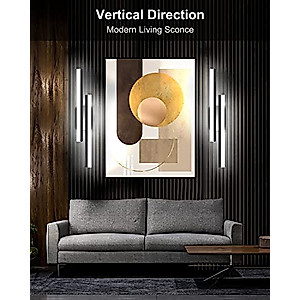 Wanzvisk 32 Inch LED Vanity Lights，Lighting Fixtures，Bathroom Lights，12w Indoor Wall Mount Sconces Lamps with 120lm Brushed Black（Cold White 6000K）