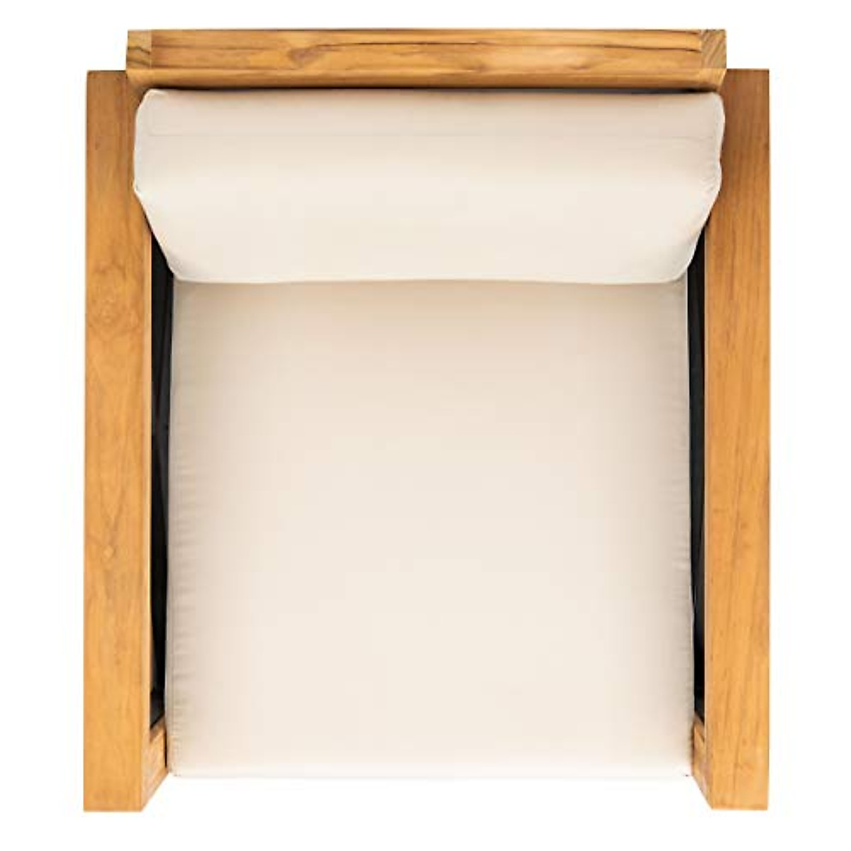 Safavieh CPT1009A Couture Curacao Brazilian Teak Outdoor Patio Club Chair, Natural/White