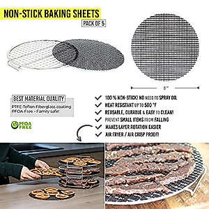 Kitchnplus Dehydrator Rack Stainless Steel Stand. Compatible with Ninja Foodi 6.5 and 8 Quart and Instant Pot 8 Qt Pressure Cooker. Includes Non-Stick Baking Sheets Accessories and Dehydrating Cookbook