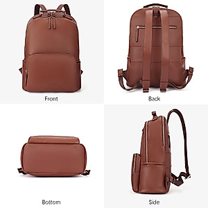 BOSTANTEN Genuine Leather 13 inch Laptop Backpack for Women Computer Bag Travel Large College Shoulder Bag