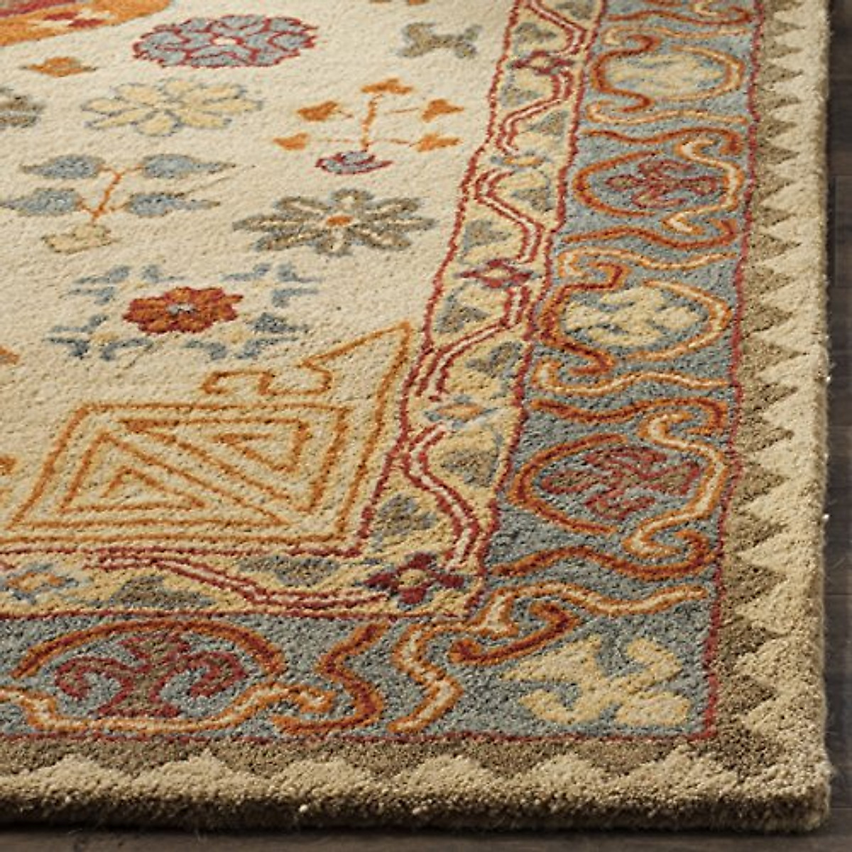 SAFAVIEH Heritage Collection 9' x 12' Beige / Multi HG402A Handmade Traditional Oriental Premium Wool Area Rug