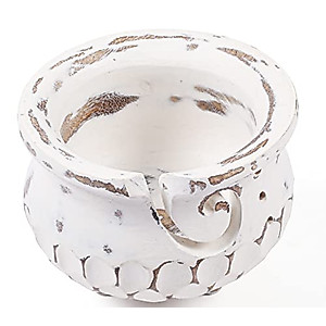 Knitting and Crochet,Knitting Bowl in Wood White 6x5 inch,Yarn for Knitting,Crochet Accessories,Crochet Bowl for Yarn,Yarn Bowl,Knitting Yarn,Yarn Storage,Yarn Bowl for Knitting