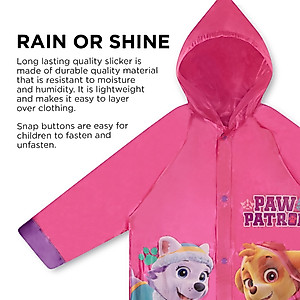 Nickelodeon Umbrella and Poncho Raincoat Set, Paw Patrol Girls Rain Wear for Toddler 2-3 Or Kids 4-7, Dark Pink, 4-5 Years