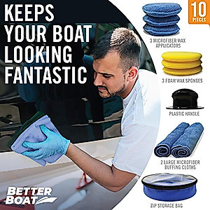 Microfiber Wax Applicator Pad Soft Foam Auto Wax Applicator Pads Hand Polish Sponges and Cloth Buffer Waxing Set Bulk Pack Detailing Polishing and Tire Dressing for Boats and Cars and Application