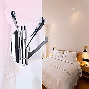 Kare & Kind 1x Stainless Steel Swivel Hook - Foldable, Solid Wall Mount Coat Jacket Holder - Three Swing Arms - for Hanging Wet and Dry Clothes, Towels - Install in Kitchen, Bedroom, Bathroom, Garage