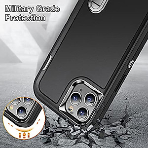 IDweel iPhone 11 Pro Max Case with Build-in Kickstand,Heavy Duty Protection Shockproof Anti-Scratch Rugged Protective Durable Case Hard Cover for iPhone 11 Pro Max 6.5 Inch,Black