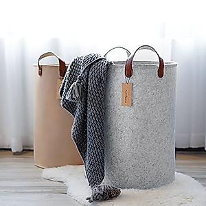 Large Laundry Hamper for Dirty Clothes, Cloths & Towels | Tall, Big Basket for Extra Loads | XL Size, Sturdy, Collapsible, Portable & Waterproof | Cute, Modern | Kids, Nursery, Girls, Baby