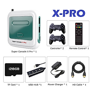 Kinhank Retro Video Game Consoles,Super Console X Pro Built-in 41,000+ Games,Compatible with 52+ Emulators,Gaming System for 4K TV HD/AV Output,WiFi/LAN,with Dual 2.4G Wireless Gamepads