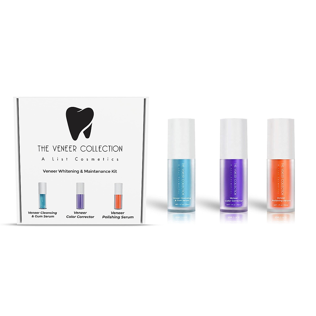 The Veneer Collection Maintenance & Whitening Kit, Whiten Veneers, Removes Stains, Porcelain Veneers, Composite Veneers