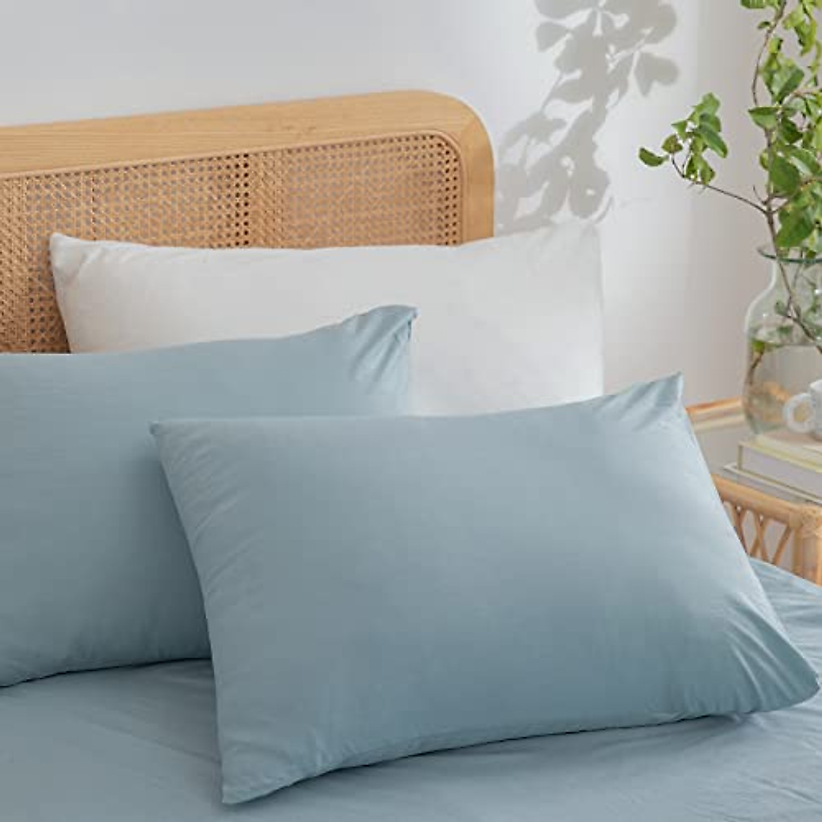 Blue King Duvet Cover King Size Duvet Cover Set for All Seasons, 100% Washed Microfiber 3 Pcs Home Duvet Covers King Size with Zipper Closure & Corner Ties, 1 Duvet Cover & 2 Pillowcases (Blue, King)