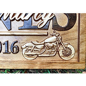 Personalized Motorcycle Gifts Motorcycle Wedding Sign Harley Davidson Sign Personalized Couples Gift Wood Family Name Custom Last Name Sign