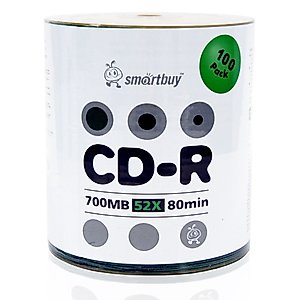 Smartbuy 200-disc 700mb/80min 52x CD-R Logo Top Blank Recordable Disc + Free Micro Fiber Cloth