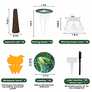 208 Pack Growth Sponges Seed Pod Kit for Plant, Seed Starter Pods Kit for Hydroponics Growing System, Replacement Sponges Pods Refill Growth Sponges Hydroponics Supplies Plant Nutrient