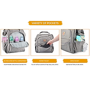 LoveLi-Bi Diaper Bag Backpack: Large Diaper Bags for Baby Girls Boys Toddler Twins Mom Dad with Changing Pad Mat Waterproof Mochilas Cosas Para Bebes
